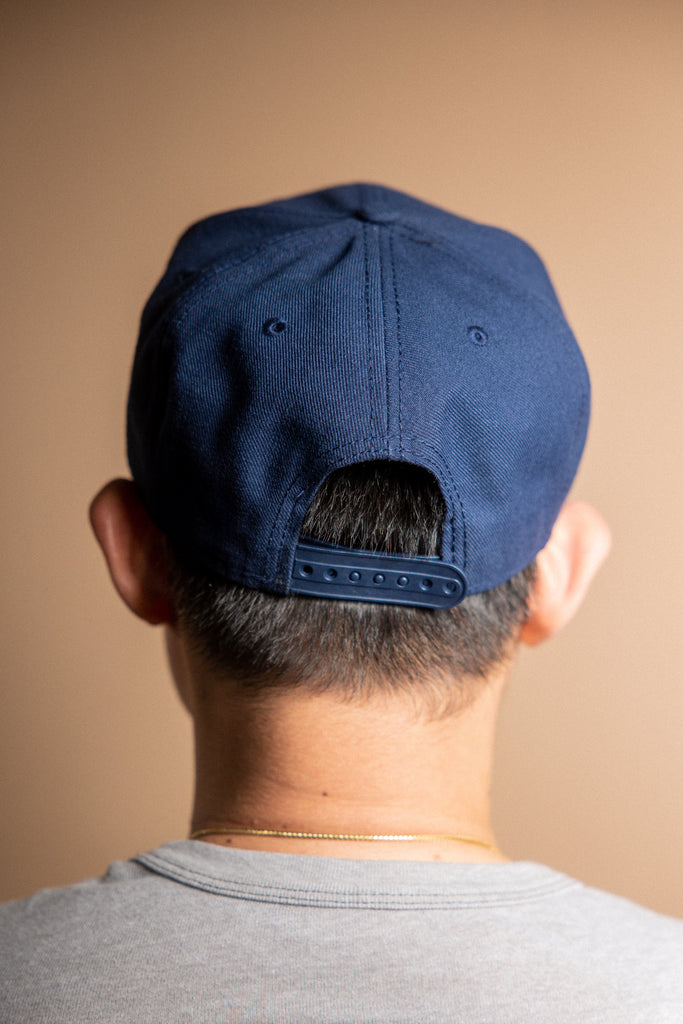 Wild Card Boxing Tag Logo Snapback Hat - Navy