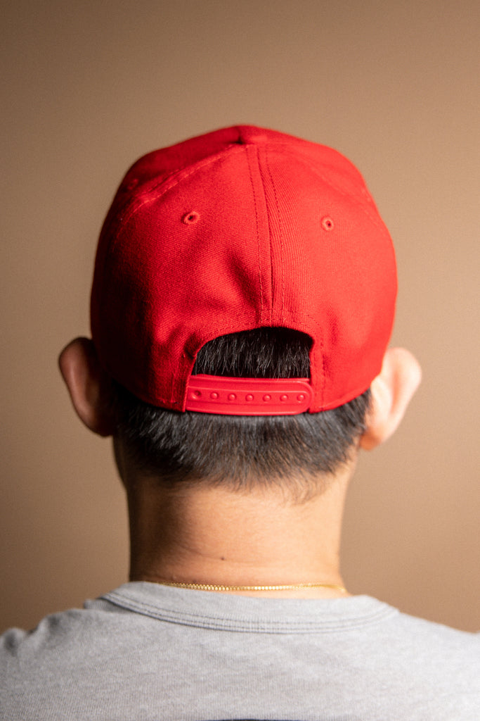 Wild Card Boxing Tag Logo Snapback Hat - Red